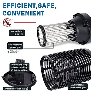 Hodiax Hang n Zap! Electric Bug Zapper 9W Powerful Insect Killer for Moth, Wasp, Fly, Mosquito Zapper Insect Catcher for Bedroom, Kitchen, Office, Backyard(2 Pack)