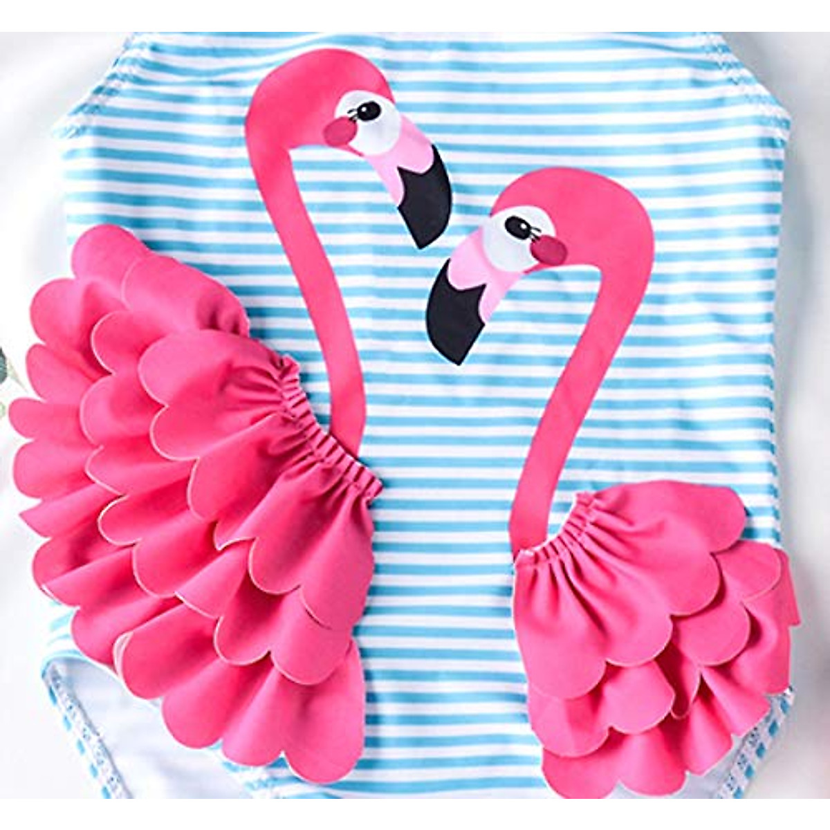 Baby Girl One Piece Swimsuit Swimwear Toddler Kid Flamingo Bikini Bathing Suit Sunsuit Rash Guard M