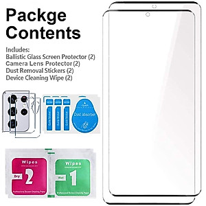 [2+2 Pack] Galaxy S21 Ultra Screen Protector 5G (6.8"), 9H Hardness Tempered Glass, Ultrasonic Fingerprint Unlock, 3D Curved, HD Clarity, Anti-Scratch for Samsung S21 Ultra 5G Glass Screen Protector