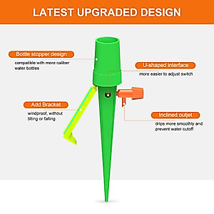 12 PCS Self Watering Spikes, Adjustable Plant Watering Devices, Drip Irrigation System with Slow Release Control Valve Switch - for Outdoor Indoor Plants Use