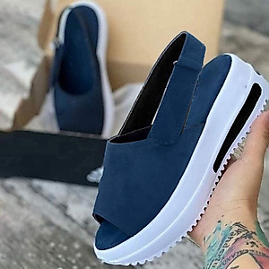 Sneakers for Women, Waterproof Sandals for Women Heels Fashion Sandals Plus Size Sneakers Comfy Shoes Heels Low Boots Red Closed Toe Sandals Women Dressy