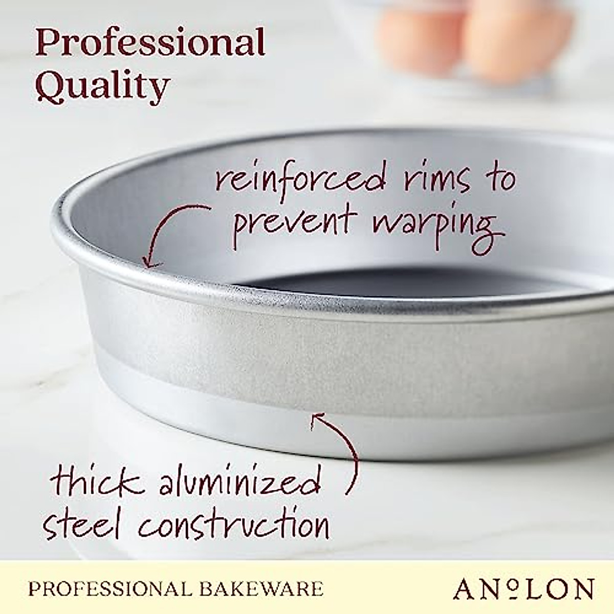 Anolon Pro-Bake Aluminized Steel Bakeware Perforated Pizza Pan, 14 Inch - Silver