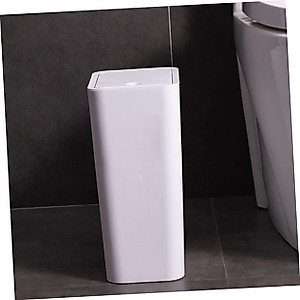 COLLBATH Small Bathroom Trash Can with Lid Plastic Waste Basket for Kitchen Office and Bedroom Compact Design for Bag Replacement Ideal for Home Use