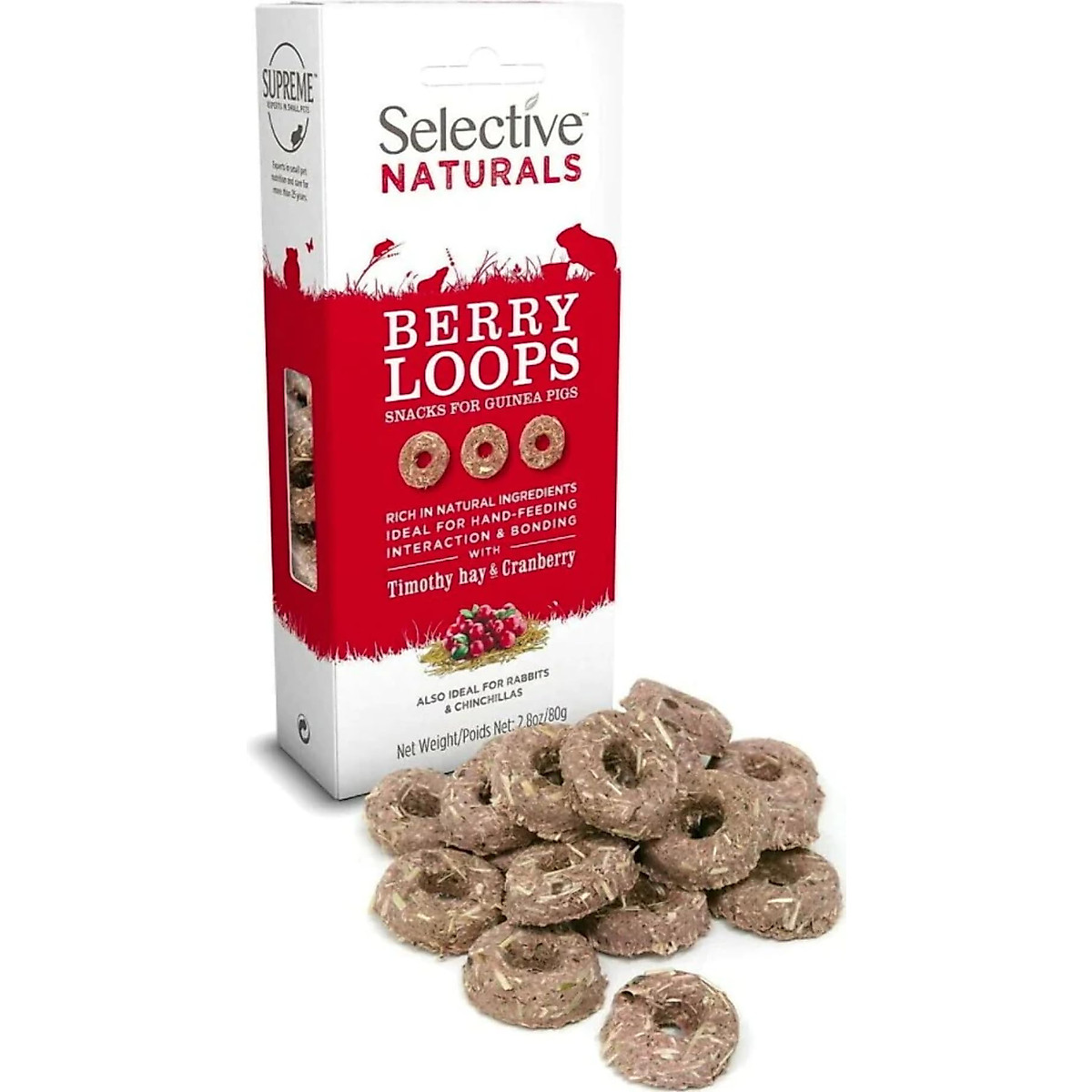 Supreme Science Selective Naturals Berry Loops with Timothy Hay & Cranberry for Guinea Pigs, 2.8 oz.