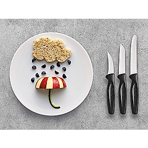 WUSTHOF knife set 3 pieces, Create Collection (1065370001) with paring knife, vegetable knife and universal knife, sharp kitchen knives black, rustproof