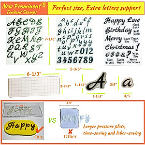 Alphabet Cake Stamps for Biscuit Fondant Cookie,Food Grade Fondant Letter Cake Stamp Tool,Uppercase Extra Spare Lowercase Numbers Phrases for Birthday Wedding Thanksgiving Christmas Party