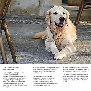 Leash King 1.25" Double-Sided Service Dog Tag with 1.3" Solid Quick Clip– Easily Attach to Collar, Harness, Vest – Entirely Surgical Stainless Steel – PVD Rose Gold