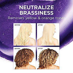 L'Oreal Paris EverPure Sulfate Free Brass Toning Purple Conditioner for Blonde, Bleached, Silver, or Brown Highlighted Hair, 11 Fl; Oz (Packaging May Vary)