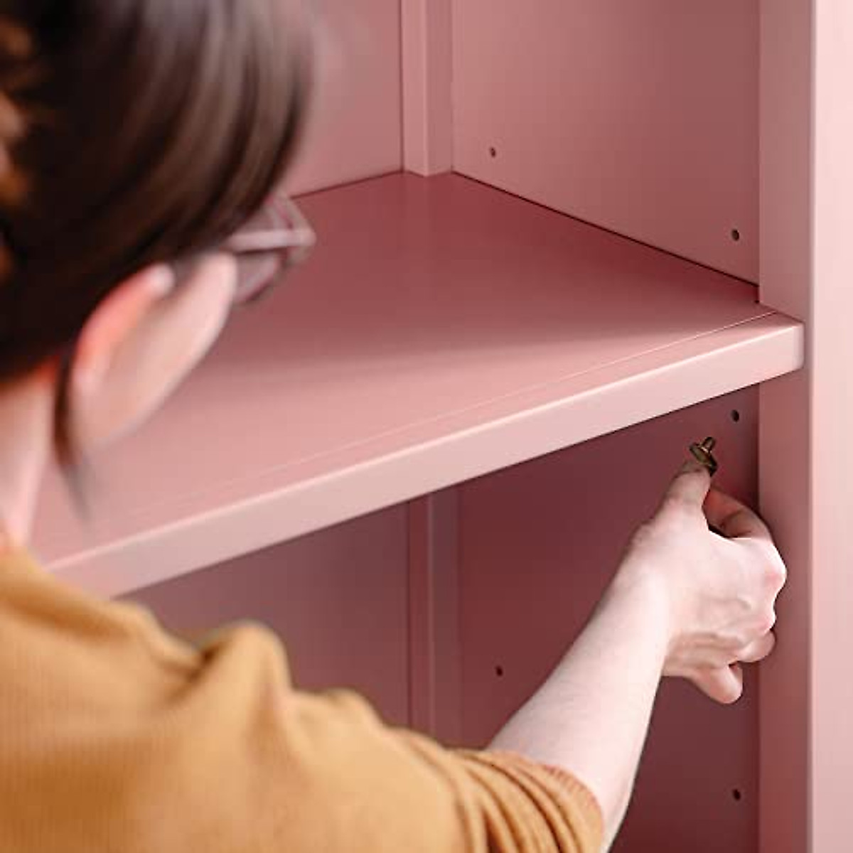 Guidecraft Deluxe Taiga 3-Shelf Bookcase 42" - Pink: Storage Shelving Unit for Books, Paper, TV, and Bins - Bookshelf for Bedroom, Living Room and Home Office