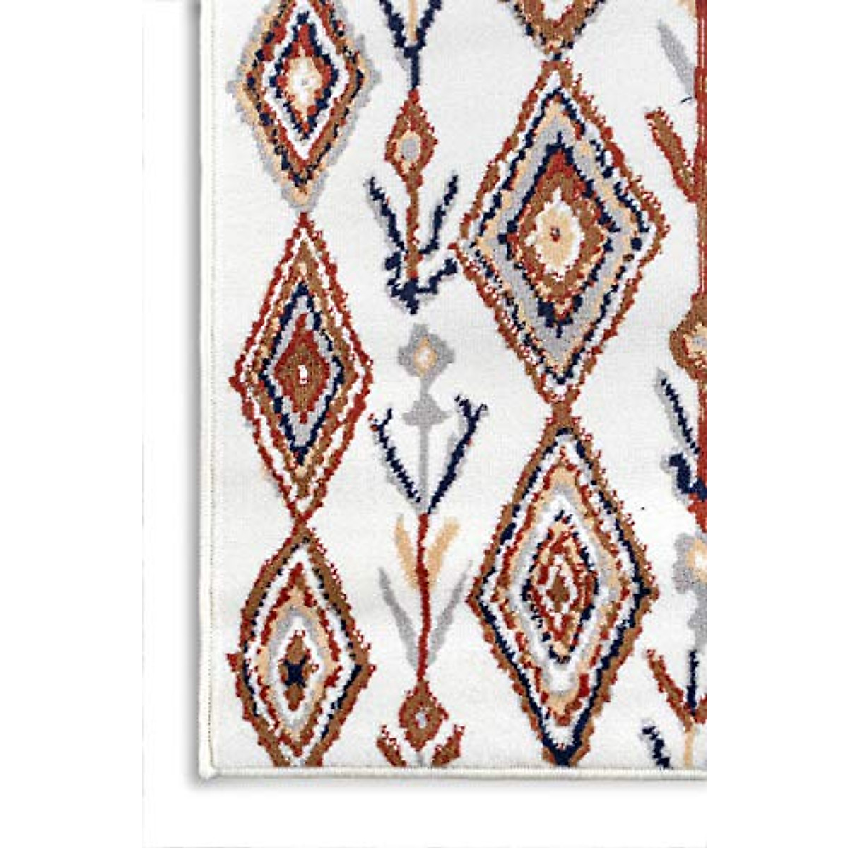 Furnish my Place Moroccan Diamond Rug - 5 ft. x 8 ft, Ivory, Geometric, Accent Rug with Transitional Style