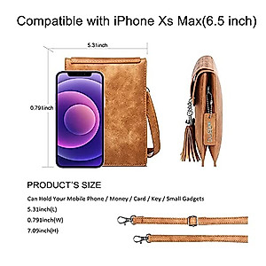 seOSTO Womens Small Crossbody Bag, Tassel Cell Phone Purse，Gifts For Teenage Girls