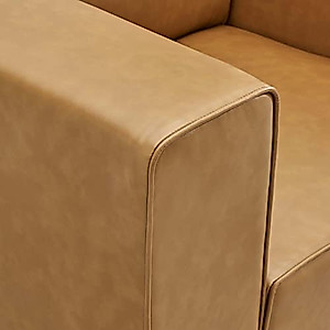 Modway Mingle Vegan Leather Lounge Armchair, Tan