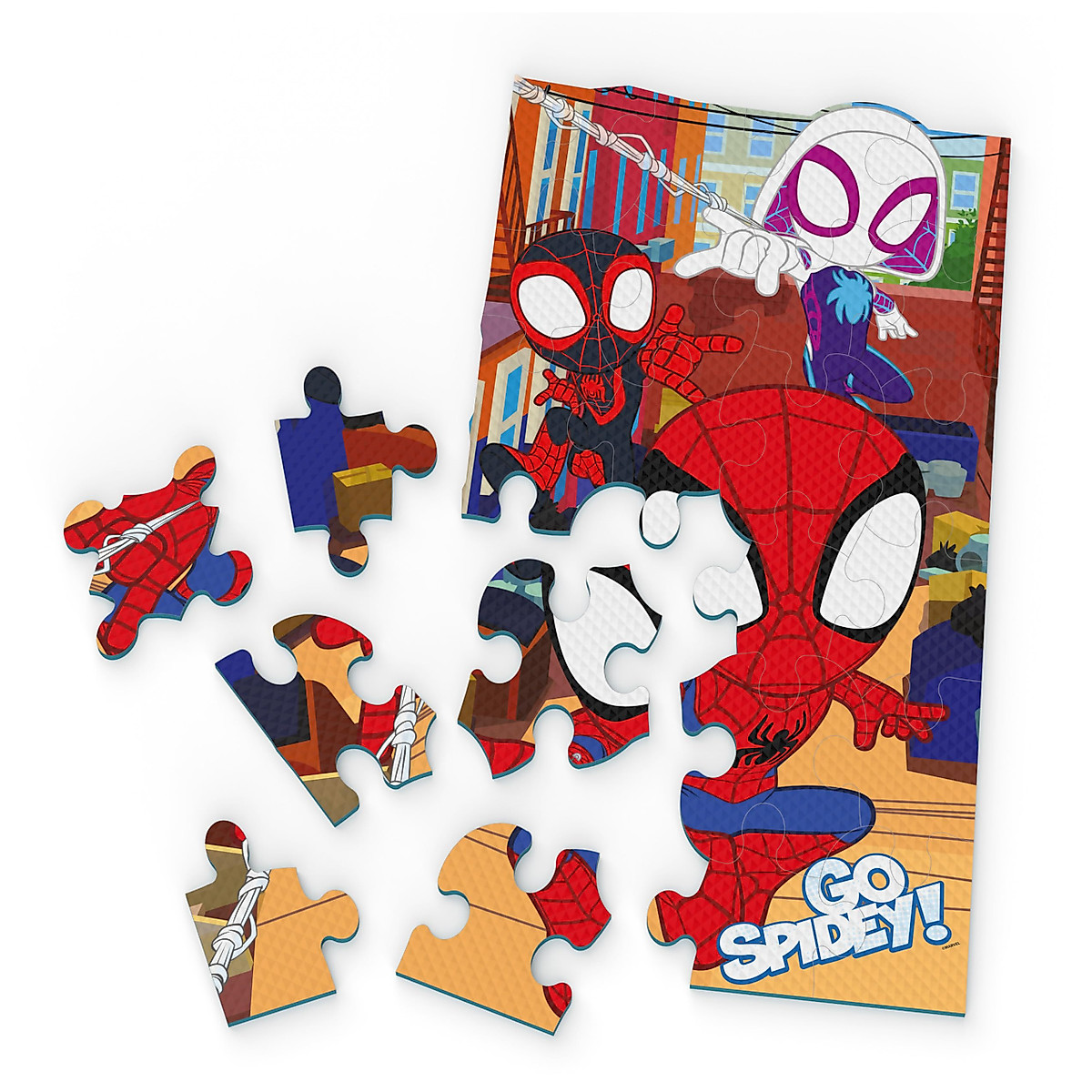 Marvel, 25-Piece Jigsaw Foam Squishy Puzzle Go Spidey! Disney Junior Spidey and his Amazing Friends Show, for Kids Ages 4 and up