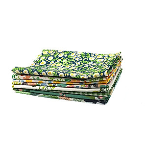 8PCS 25cmX25cm Fat Quarters Green Color Cotton Patchwork Fabric Bundle Squares Quilting Scrapbooking Sewing Art Craft