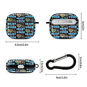 Autism Awareness Puzzle I Am His Voice AirPods 3 Case Cover Gifts with Keychain, Shock Absorption Soft Cover AirPods 3 Earphone Protective Case for Men Women