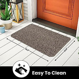 CLEAN MACHINE 10376921 High Traffic Astroturf Dirt Trapper Doormat, 23.5" x 35.5", Desert Taupe