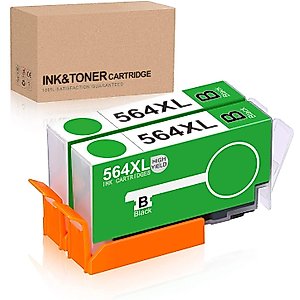 OSIR Compatible Ink Cartridge Replacement for HP 564 564XL for HP Photosmart 5520 5514 6510 6520 7510 5510 7525 7520 7515 C6380 C310a C309a C410a Officejet 4620 4622 Deskjet 3520 3521 3522 (2-Black)