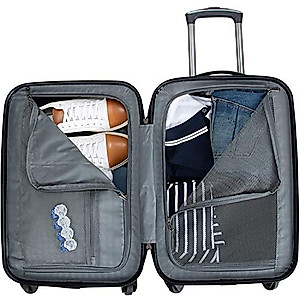 Ben Sherman Nottingham Lightweight Hardside 4-Wheel Spinner Travel Luggage, Charcoal, 2-Piece Set (20" & 28")