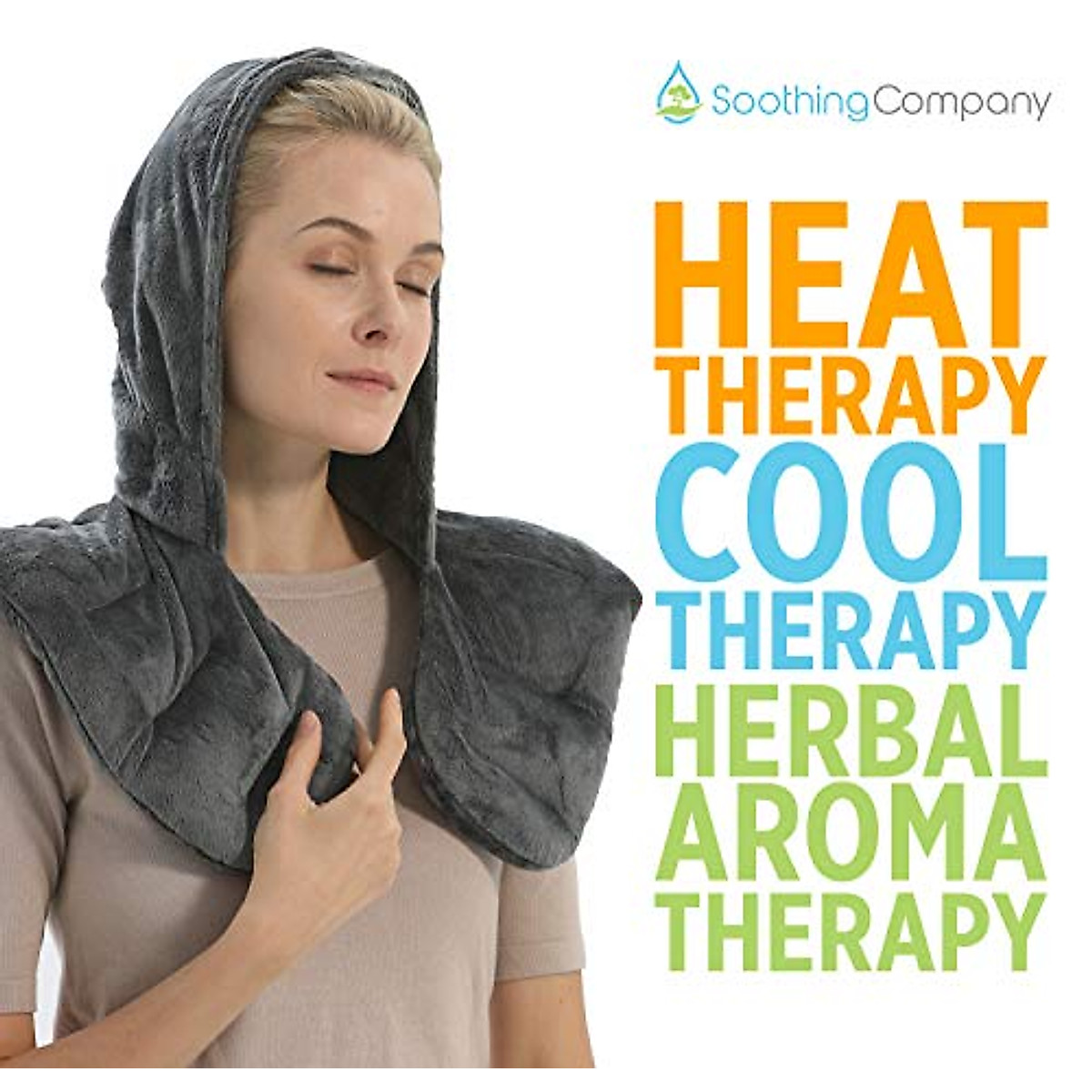 Heating Pad Microwavable, Hooded Neck Heating Pad Microwavable for Shoulders, Legs, Stomach Cramps, Pain Relief Microwavable Heating Pad, Portable Heated Neck Wrap, Soft, Reusable, Cordless Hot Pad