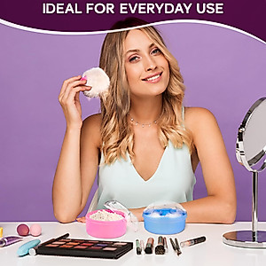 Body Powder Puff and Container - 2Pcs Powder Puff for Body Powder Bath Powder Puff and Container Baby Puffs with Container Travel Kit - Makeup Puffs for Powder Talcum Powder with Puff for Women