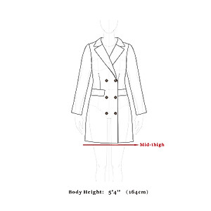 Allegra K Women's 2024 Pea Coat Single Breasted Long Winter Coats for Women X-Large Green