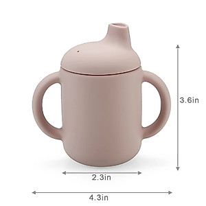 PandaEar 100% Silicone Drinking Training Cup Tiny Cup with Lid for Baby Toddler and Infants, with Easy-Grip Handles for Self-Feeding Training, Drop Proof, Sprill Proof, Microwave & Dishwasher Safe
