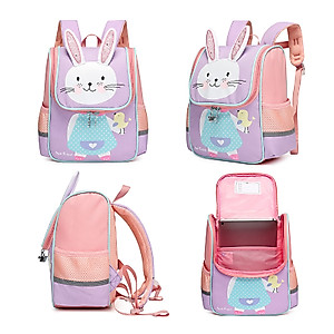 SUN EIGHT Toddler Backpack for Girls Lunch backpack Cute 3D Animal Waterproof Schoolbag School Bag for Baby Girl Boy 2-5 Years（Rabbit）