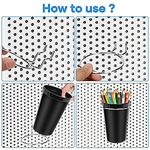 Pegboard Bins with Rings 6 Sets, Pegboard Ring Styles Hooks, Pegboards Cups Holder for Accessories, Pencils, Craft Tools, and Other Assortments Organizing (2021 Black)