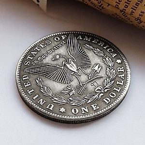 [Couple Angel] 1899 Angel Love Demon Wandering Coin Morgan Coin Carving Collection Wing Pattern