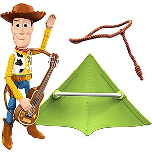 Toy Story 4 25th Anniversary Woody Figure in True to Movie Scale with Guitar, Lasso, Kite for Creative Play, Highly Posable, Collectible Adult and Kids Birthday Gift Ages 3 and Up