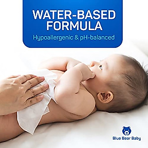Blue Bear Protection Baby Wipes Sensitive Formula, Ultra Gentle & Hypoallergenic Wet Wipes Baby, Baby Wipes Bulk, Travel Baby Wipes, Baby Face Wipes, 576 Count (Pack of 8)