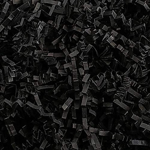 MagicWater Supply Crinkle Cut Paper Shred Filler (2 LB) for Gift Wrapping & Basket Filling - Black