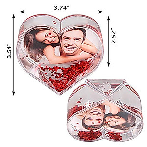 draxdlche Glitter Picture Frame Liquid Best Friends Acrylic Floating Water Personalized Snow Globe Photo Frame Cute Family Couple Custom Birthday Gifts for Women
