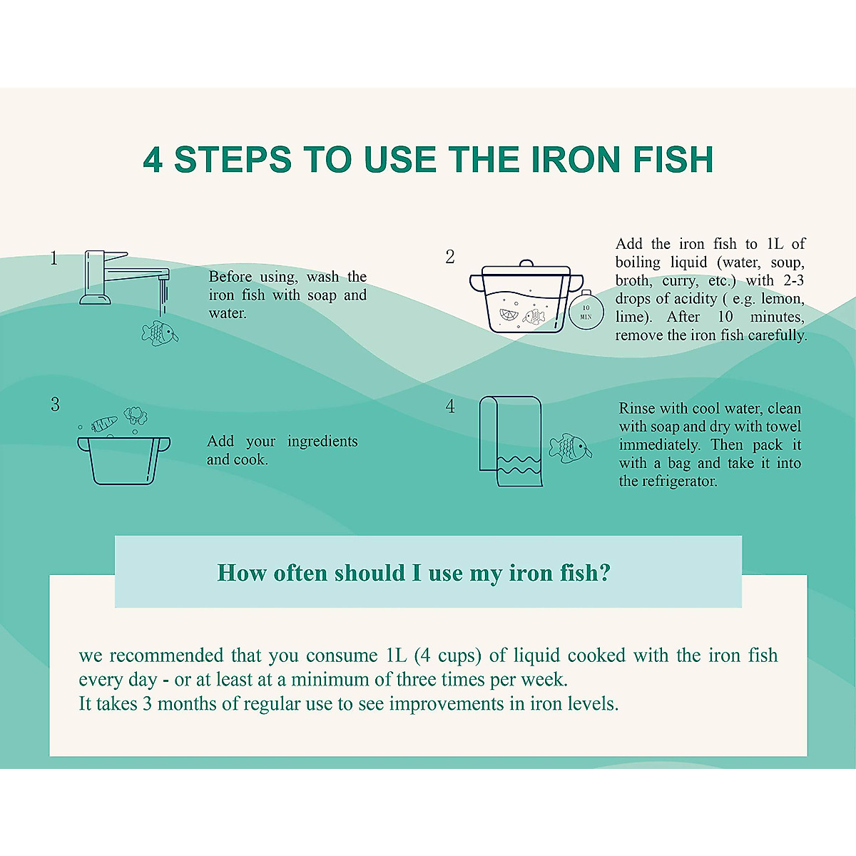 YOUIN 2 Packs of Iron Fish with Bag-A Natural Source of Iron to Reduce The Risk of Iron Deficiency,an Effective and Safe Cooking Tool to Add Iron to Food,Ideal for Pregnant Women Vegans Athletes