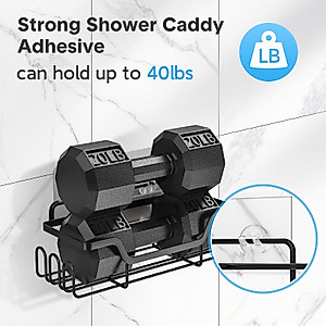FEPTUASE 14 Pack Shower Caddy Adhesive Replacement, Transparent Strong Adhesive Hooks, No Drilling, Waterproof Wall Hooks for Shower Caddy, Bathroom Storage Shelves and Kitchen Racks