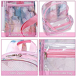 Clear Mini Backpack Stadium Approved 12x12x6 Small Transparent Backpacks Plastic See Through Bag for Work Festival Security Travel