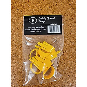 Fred Kelly Picks D3-L-8 Delrin Speed Light Guitar Pick,yellow