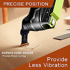 Trivd Frol 50Pcs Curved-Edge Oscillating Tool Blades Professional Universal Oscillating Saw Blades Wood Multitool Blades Compatible with Dewalt, Milwaukee, Makita, Ryobi, Rockwell, Bosch