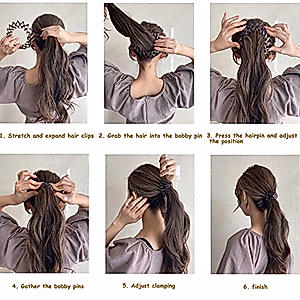 Pureadee 7PCS Bird Nest Magic Hair Clip, Hair Holder - Includes 7 Pastel Plastic Resin Material, Geometric Design, Anti-Skid, Compatible with Thin Hair for Special Occasions