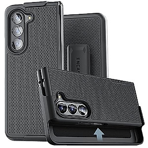 Encased DuraClip Series Samsung Galaxy Z Fold 5 Case with Belt Clip Holster, Black (2023 Release)