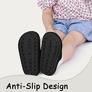 Menore Cloud Slides for Kids Shower Beach Slippers Boys Girls Bathroom Thick Sole Pillow Slippers Summer Non-Slip Pool Sandals（Black,11-11.5Little Kid）