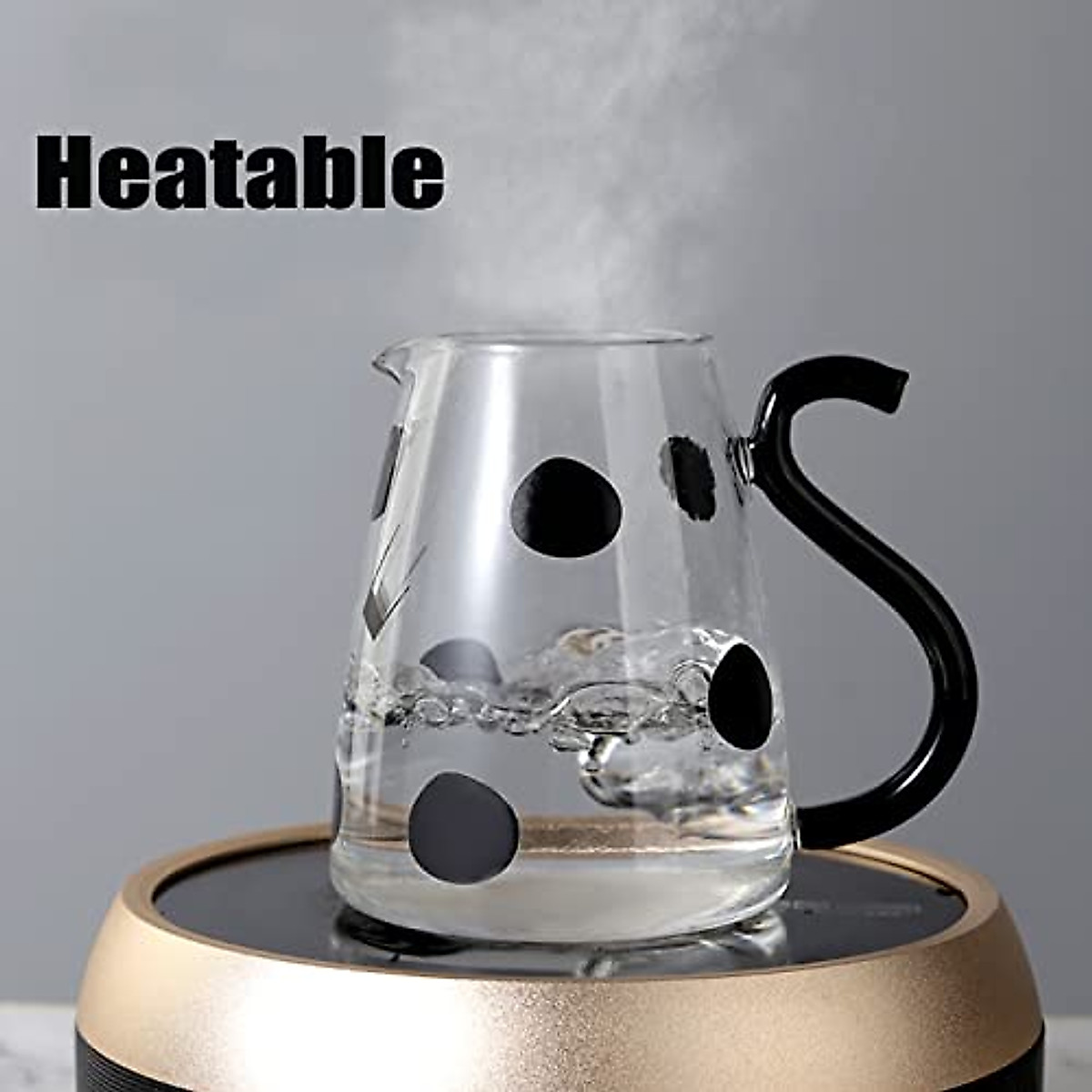 WELTAZ Carafe With Cupwater Carafe Cith Glass Cup For Nightstand 1 Set 550ml Cow cup, Bedside Water Carafe And Glass Set, Cow Tumbler Transparent