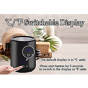 Podoy Mini Wax Pot Warmer for Hair Removal, Small Portable Travel Wax Melt Heater Machine Digital Display for SPA Salon Brow Body Nose Upper Lip Hair Waxing with 100 Wax Sticks