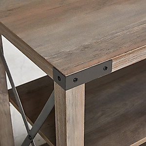 Newtour TV Stand Farmhouse Industrial Wood TV Console Entertainment Center for TV Up to 80 Inches Television Stands with Storage Cabinets and Adjustable Shelves, Rustic Wash Grey