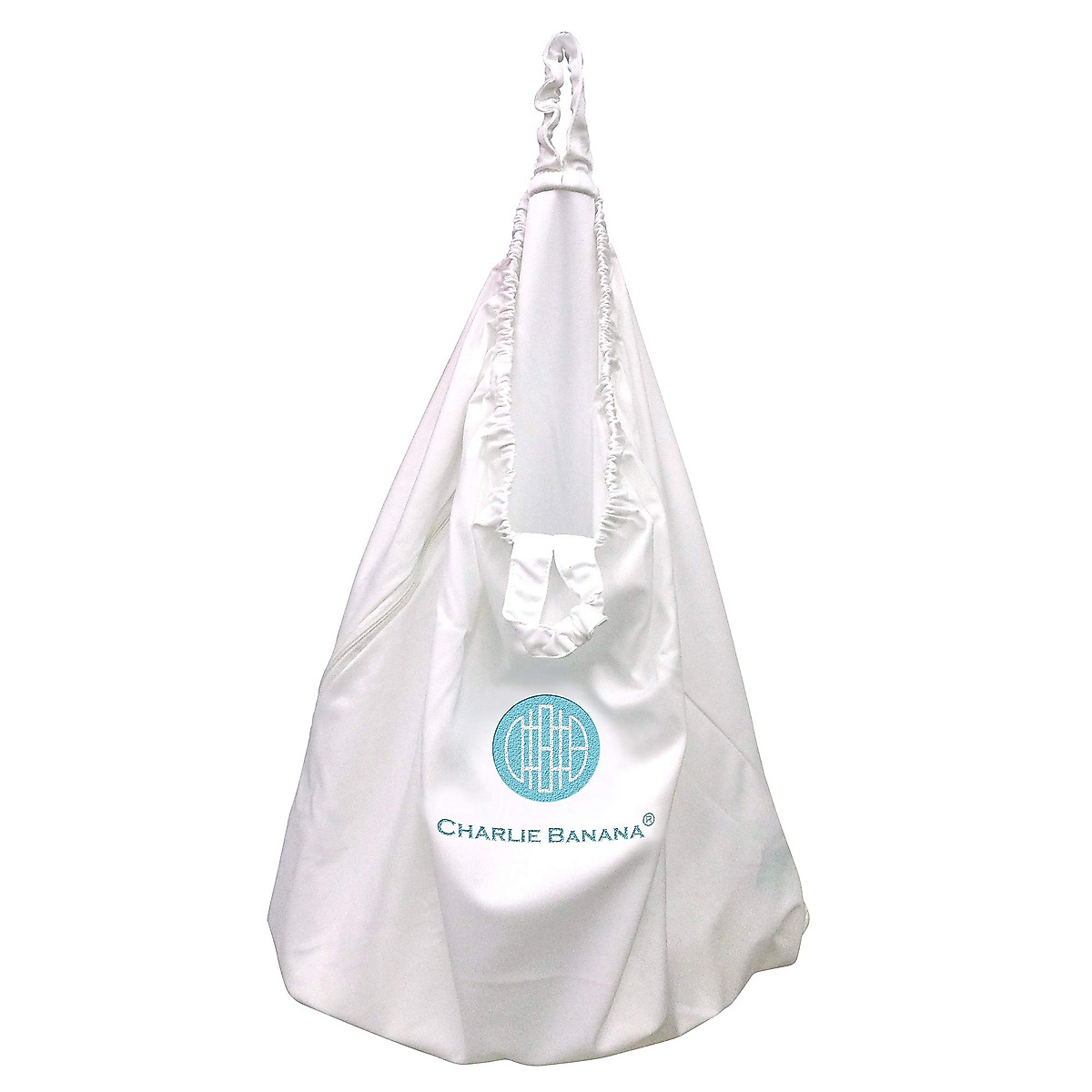 Charlie Banana Baby Waterproof Reusable and Washable Hanging Diaper Pail and Laundry Bag, White, 1 Count