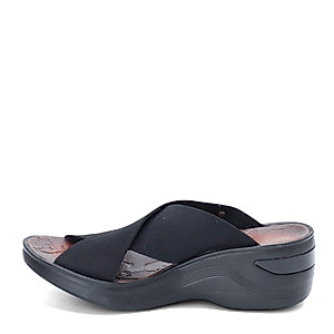 BZees Women's Desire Sandal, black stretch fabric, 8.5 M US