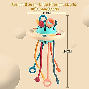 Montessori Toys for 1 Year Old, Baby Toys 12-18 Months, Sensory Toys 6-12 Months, UFO Toy Food Grade Silicone Baby Teething Toys, Toddler Travel Toys, First Birthday Gifts for Baby - UFO