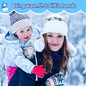 Handepo 50 Pairs Kids Winter Gloves Bulk Stretchy Full Finger Knitted Gloves Winter Warm for Boys Girls(Mixed Colors)