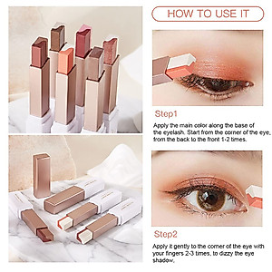 12 Colors Gradient Eyeshadow Stick Set, Shimmer Double Colour Eye Shadow Makeup Pen Rotation Eyeshadow Stick Glitter Radiant Eyeshadow Stick Waterproof and Durable for Women Eye Makeup (6 PCS)