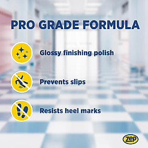 Zep Wet Look Floor Polish - 1 Gallon (Case of 2) ECZUWLFF1282 - Long Lasting Glossy Finishing Polish, Scuff & Slip Resistant, for Vinyl (VCT), Sealed Concrete, Rubber, and No-Wax Tile Floors